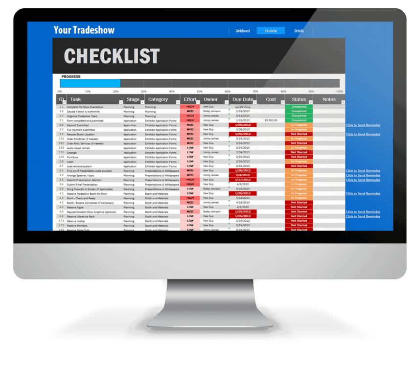 Trade Show Checklist Planning Template (Excel Template)