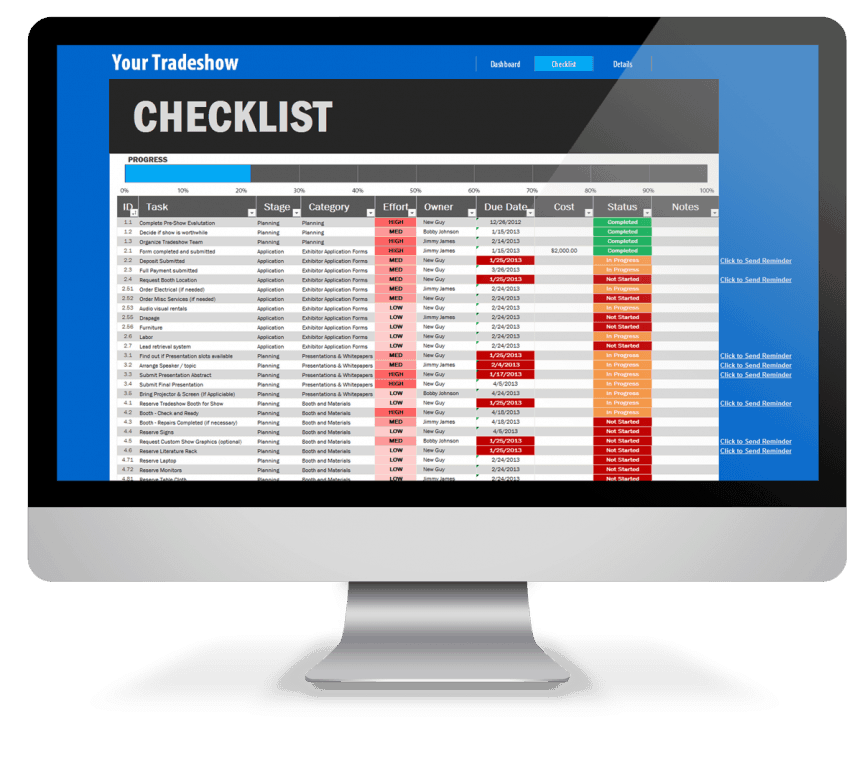Trade Show Checklist Planning Template (Excel Template)