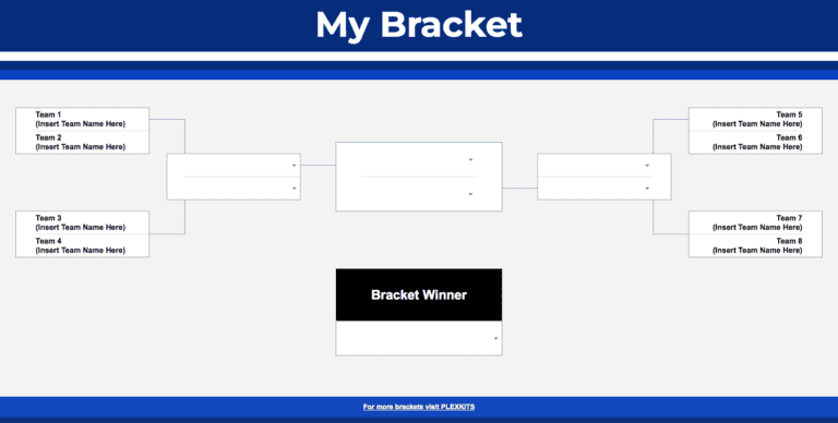 Free 8-Team Competition Bracket Template (Excel And Google Sheet)