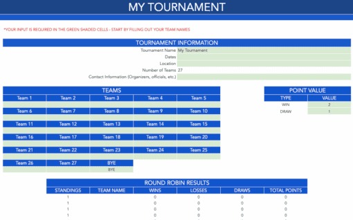 Round Robin Templates: Excel & Google Sheets
