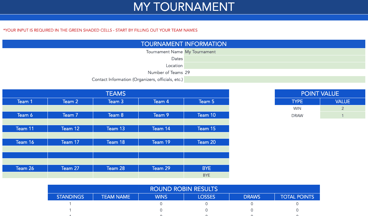Round Robin Templates: Excel & Google Sheets