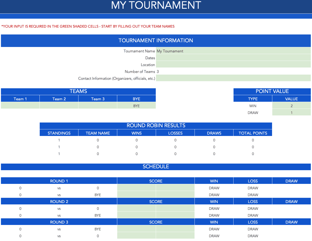 Round Robin Templates: Excel & Google Sheets