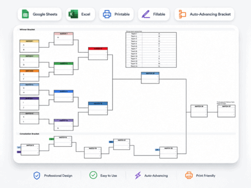 Double Elimination Bracket Templates (Free Download)