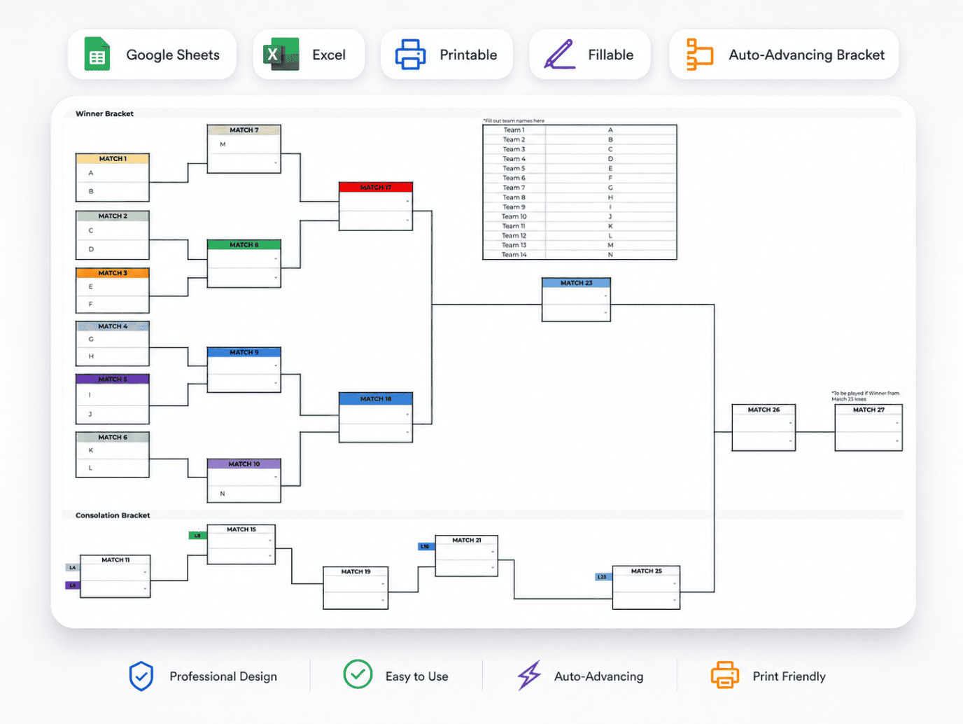 Double Elimination Bracket Templates (Free Download)