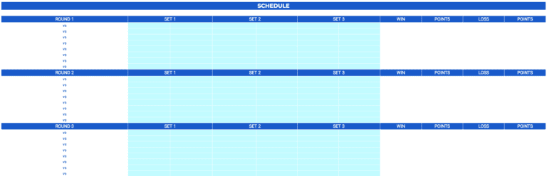 Padel Tournament Templates Excel & Google Sheets